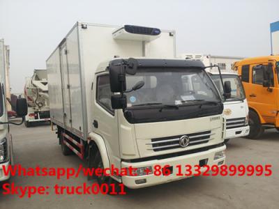 China 5ton refrigerated truck for fresh vegetables,factory best price dongfeng 5-7tons cold room tuck with CARRIER reefer for sale