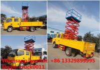 China hot sale best price DONGFENG aerial platform truck with bucket truck, scissor hydraulic aerial working platform truck for sale