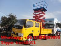China hot sale best price DONGFENG aerial platform truck with bucket truck, scissor hydraulic aerial working platform truck for sale