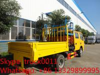 China hot sale best price DONGFENG aerial platform truck with bucket truck, scissor hydraulic aerial working platform truck for sale