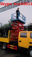 China hot sale best price DONGFENG aerial platform truck with bucket truck, scissor hydraulic aerial working platform truck for sale