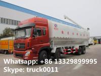 China dongfeng tianlong 8*4 LHD 40cbm animal feed delivery truck for sale, 25tons farm-oriented bulk feed tank truck for sale for sale