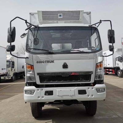 China Low Maintenance and high quality Cold Room Storage Vehicle HOWO 4*4 5tons 7tons refrigerated van truck for East Africa for sale