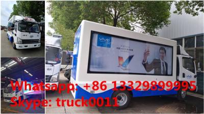 China best price new customized Mobile LED advertising truck for VIVO Mobile Phone for sale, FAW P6 LED billboard truck for sale