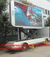 China Factory sale mobile up-straight LED billboard advertising semitrailer, outdoor mobile LED displays billboard vehicle for sale