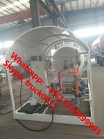 China 2021s bottom price CLW brand 10,000L mobile skid lpg gas station, skid lpg gas tank with digital scale for gas cylinder for sale