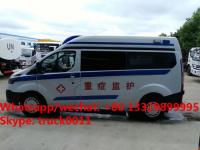 China 2020 new best seller  Euro 5 diesel emergency ambulance bus for sale, factory sale best price ICU ambulance vehicle for sale