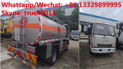 China Factory sale high quality and lower price JAC 4*2 LHD 5500L oil tanker fuel transport truck diesel tank truck for sale