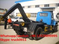 China Factory sale dongfeng long nose 6m3 hook lift garbage truck, wholesale lower price dongfeng hook wastes container truck for sale