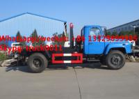China Factory sale dongfeng long nose 6m3 hook lift garbage truck, wholesale lower price dongfeng hook wastes container truck for sale