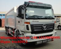China FOTON AUMAN 6*4 LHD 16m3 garbage compactor truck, factory sale cheapest price FOTON 16m3 compacted garbage truck for sale