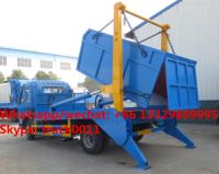 China Factory sale dongfeng 4*2 LHD 5m3 hydraulic hookling arm garbage truck, HOT SALE! dongfeng skid bon wastes vehicle for sale