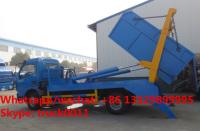 China Factory sale dongfeng 4*2 LHD 5m3 hydraulic hookling arm garbage truck, HOT SALE! dongfeng skid bon wastes vehicle for sale