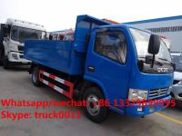 China HOT SALE!dongfeng 4*2 LHD 4tons dump garbage truck, Factory sale best price dump garbage truck with hydraulic cover for sale