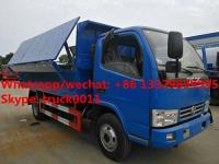China HOT SALE!dongfeng 4*2 LHD 4tons dump garbage truck, Factory sale best price dump garbage truck with hydraulic cover for sale