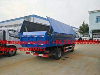 China HOT SALE!dongfeng 4*2 LHD 4tons dump garbage truck, Factory sale best price dump garbage truck with hydraulic cover for sale