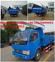 China HOT SALE!dongfeng 4*2 LHD 4tons dump garbage truck, Factory sale best price dump garbage truck with hydraulic cover for sale
