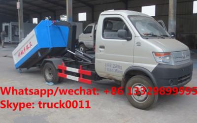 China Factory sale cheaper price Chang'an mini hook lift garbage truck, HOT SALE good price gasoline wastes collecting vehicle for sale