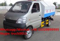 China Factory sale cheaper price Chang'an mini hook lift garbage truck, HOT SALE good price gasoline wastes collecting vehicle for sale