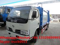 China HOT SALE!4tons rear loader garbage truck for sale, Factory sale good price Dongfeng 4*2 LHD 5m3 garbage compactor truck for sale