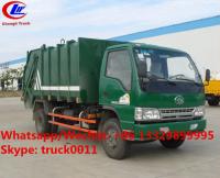 China Factory sale good price FAW brand 4*2 LHD 5m3 garbage compactor truck, HOT SALE! lower price wastes collecting vehicle for sale
