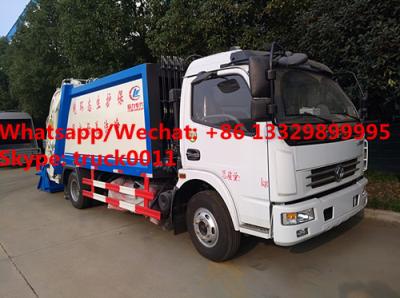 China Factory customzied dongfeng LHD diesel 7m3 garbage compactor vehicle with rear overturning wastes hopper for sale, for sale