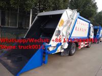 China Factory customzied dongfeng LHD diesel 7m3 garbage compactor vehicle with rear overturning wastes hopper for sale, for sale