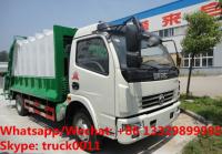 China HOT SALE! dongfeng 4*2 LHD 7cbm garbage compactor truck, Factory sale good price dongfeng 7m3 compacted garbage truck for sale