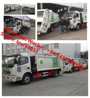 China HOT SALE! dongfeng 4*2 LHD 7cbm garbage compactor truck, Factory sale good price dongfeng 7m3 compacted garbage truck for sale