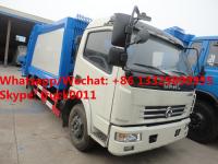 China HOT SALE! dongfeng 4*2 LHD 7cbm garbage compactor truck, Factory sale good price dongfeng 7m3 compacted garbage truck for sale