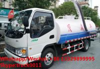 China Factory customized JAC brand 4*2 LHD 4m3 fecal suction truck for sale, HOT SALE! China cesspoolage tank truck for sale
