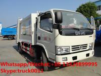 China China dongfeng 4*2 4tons compression garbage truck for sale, Factory customized Dongfeng 4*2 RHD compacted garbage truck for sale
