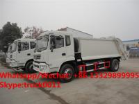 China Dongfeng new 4*2 RHD 12-14m3 compacted garbage truck for sale, Factory sale best price 10tons compress garbage truck for sale