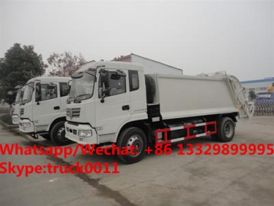 China Dongfeng new 4*2 RHD 12-14m3 compacted garbage truck for sale, Factory sale best price 10tons compress garbage truck for sale