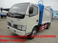 China best seller good price smaller dongfeng 5m3 4tons compression garbage truck for sale, garbage compactor truck for sale for sale