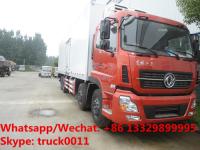 China HOT SALE! bigger volume dongfeng tinalong 8*4 LHD refrigerator truck for seafood, Customized best price cold room truck for sale