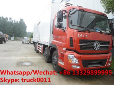 China HOT SALE! bigger volume dongfeng tinalong 8*4 LHD refrigerator truck for seafood, Customized best price cold room truck for sale