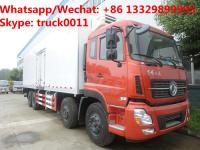 China HOT SALE! bigger volume dongfeng tinalong 8*4 LHD refrigerator truck for seafood, Customized best price cold room truck for sale