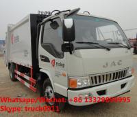 China New JAC 4*2 new garbage compactor bin lifter rubbish truck 5cbm capacity,customized JAC 5m3 compression garbage truck for sale