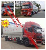 China Factory customized dongfeng 8*4 LHD Euro 3 315hp diesel 40m3 poultry feed transported vehicle for sale, bulk feed truck for sale
