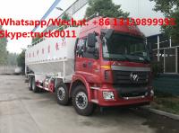 China Factory customized FOTON AUMAN 8*4 LHD 40CBM 270hp Euro 3 hydraulic discharging poultry animal feed transported truck for sale
