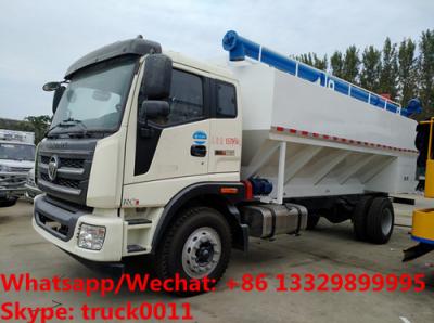 China cheapest price FOTON LHD 160hp LOVOL diesel 20m3-22m3 bulk feed pellet truck for sale, poultyr feed transported truck for sale