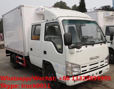 China High quality new Japan ISUZU 4*2 LHD double cabs 2tons fresh meat cooling van truck for sale,fruits refrigerated truck for sale