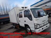 China High quality new Japan ISUZU 4*2 LHD double cabs 2tons fresh meat cooling van truck for sale,fruits refrigerated truck for sale