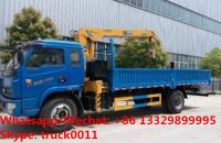 China Factory sale good price YUEJIN Brand 4*2 LHD 3.2tons telescopic boom mounted on cargo truck, truck with crane for sale for sale