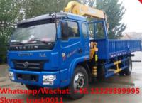 China Factory sale good price YUEJIN Brand 4*2 LHD 3.2tons telescopic boom mounted on cargo truck, truck with crane for sale for sale