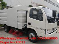 China wholesale good price smaller road sweeping vehicle, factory sale new dongfeng 4*2 LHD street sweeper truck for sale