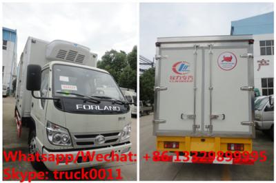 China HOT SALE! Factory sale good price forland 4*2 RHD 4tons refrigerator truck with USA CARRIER reefer for Mozambique for sale