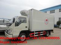 China HOT SALE! Factory sale good price forland 4*2 RHD 4tons refrigerator truck with USA CARRIER reefer for Mozambique for sale