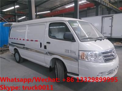 China high quality and best price FOTON 4*2 LHD gasoline refrigetator minivan vehicle for sale,new cold room van minibus for sale